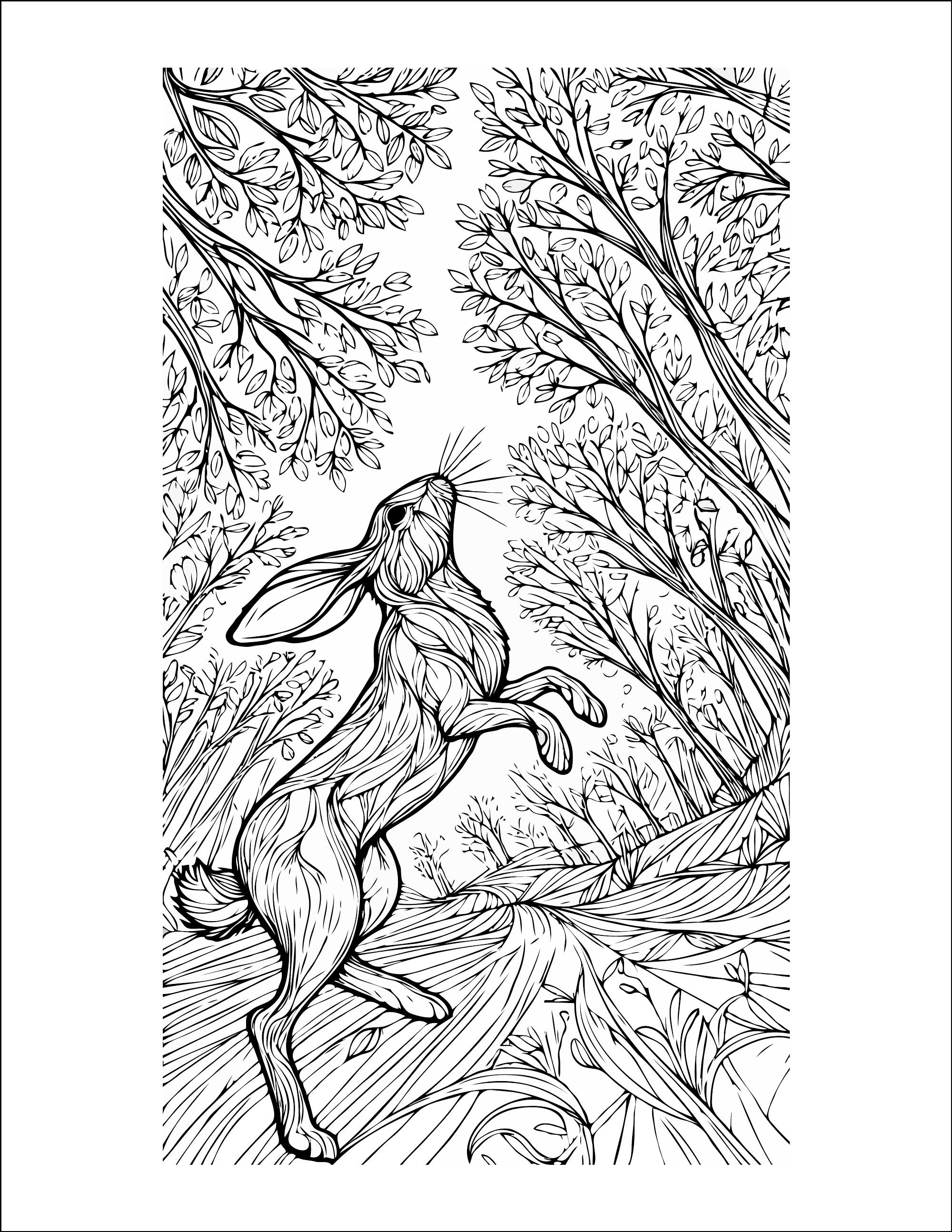 Coloring Pages, Printable Animal Coloring Book, Abstract Animal ...