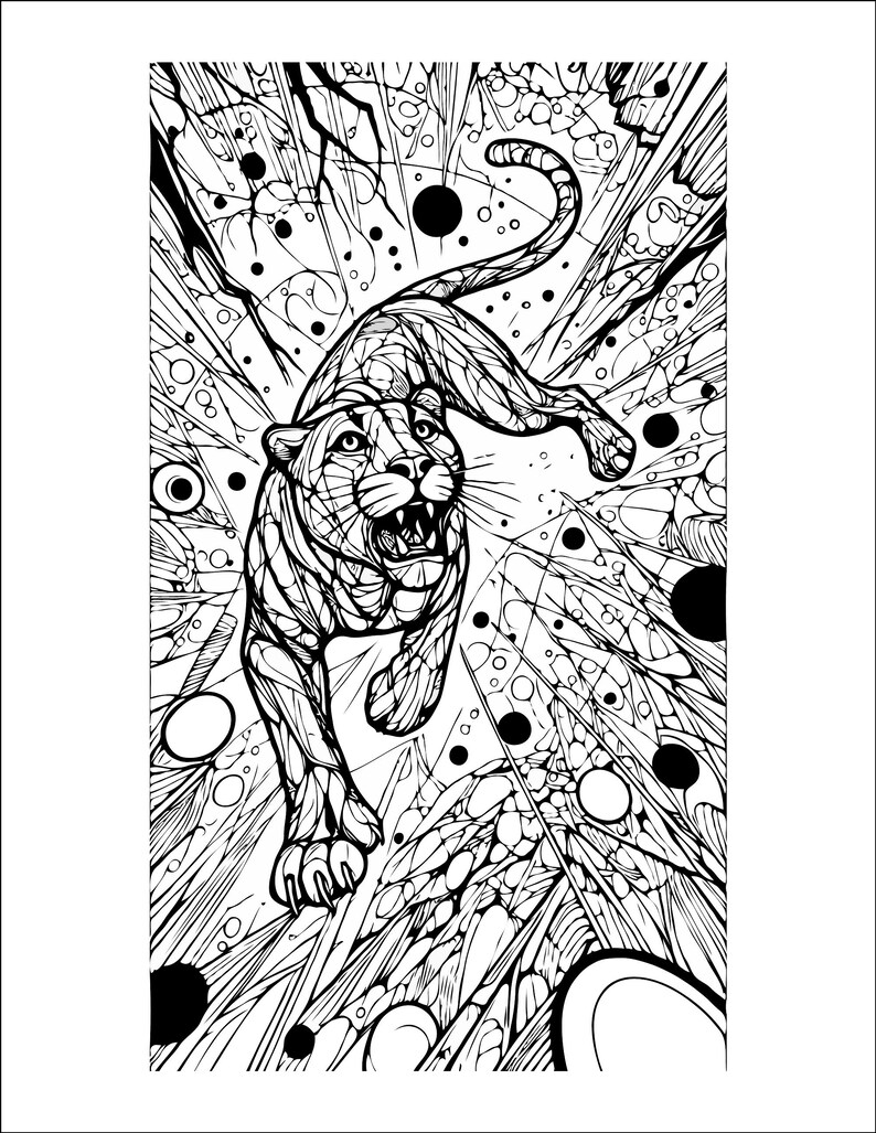 Coloring Pages, Printable Animal Coloring Book, Abstract Animal ...