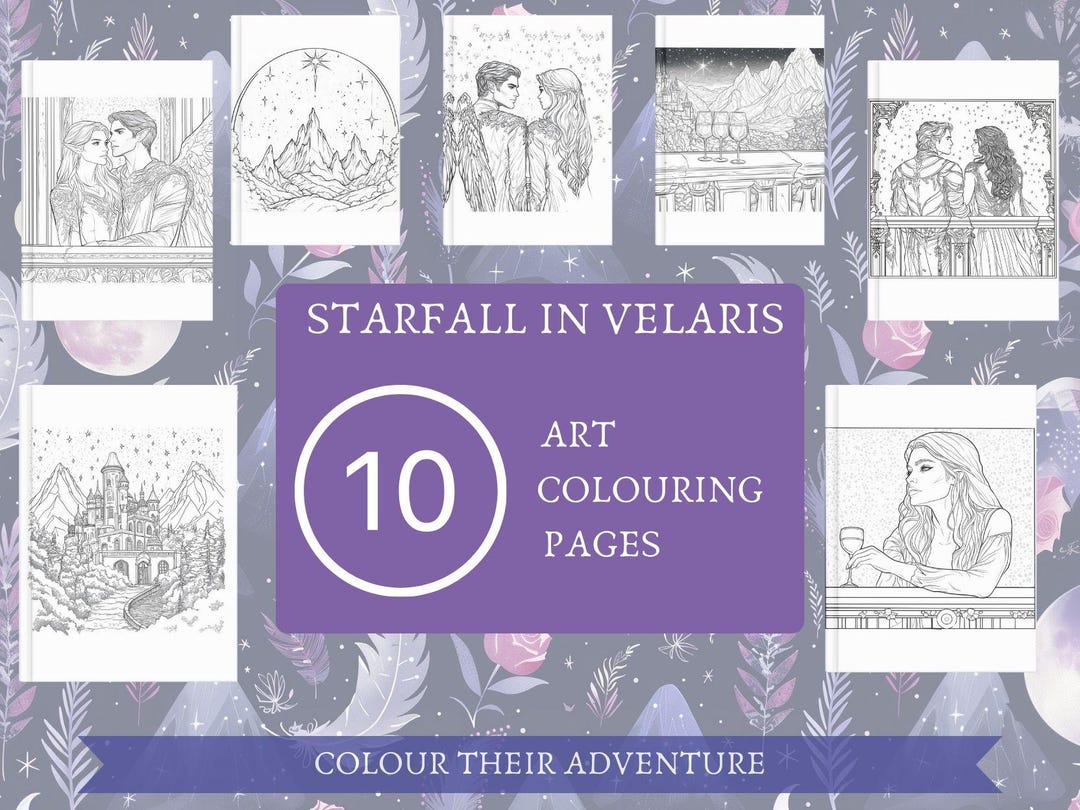 Starfall in Velaris ACOTAR Inspired 10 Art Coloring Pages for Instant ...