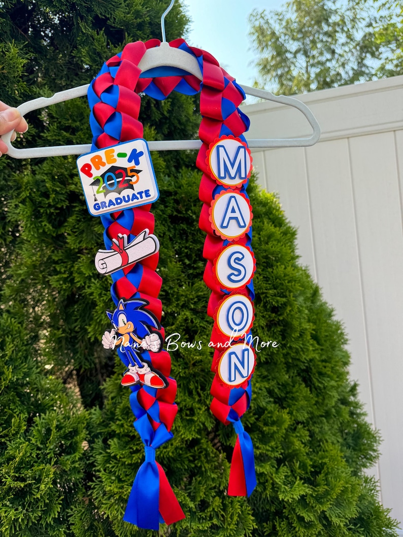 Sonic Graduation Lei, School Graduation, Kids Graduation, Personalized ...