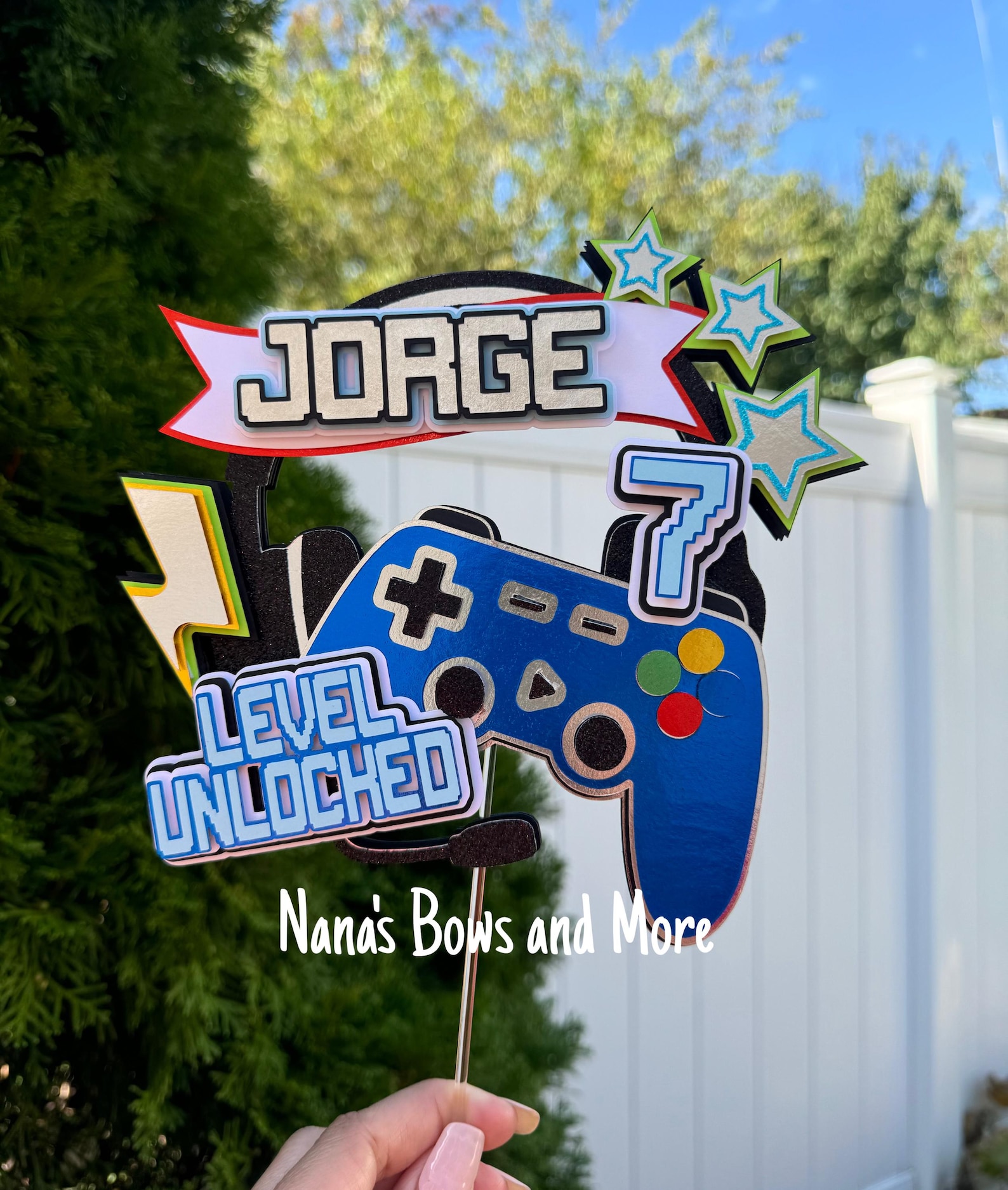 Gamer Birthday Cake Topper,level up Cake Topper,personalized Cake ...