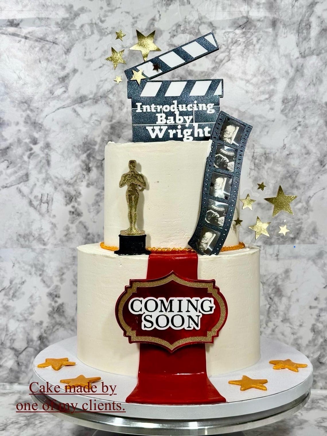Oscar Awards Baby Shower Cake Topper, Personalized Ultrasound Film ...