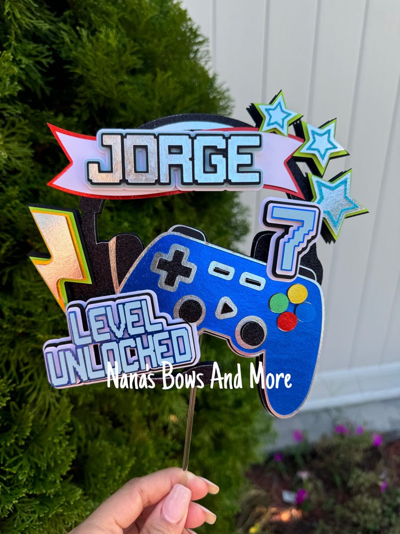 Gamer Birthday Cake Topper,level up Cake Topper,personalized Cake ...