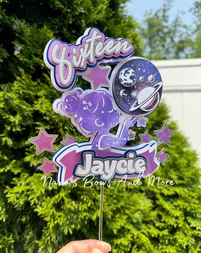 Galaxy Cake Topper,3d Personalized Cake Topper,space Birthday,girl ...
