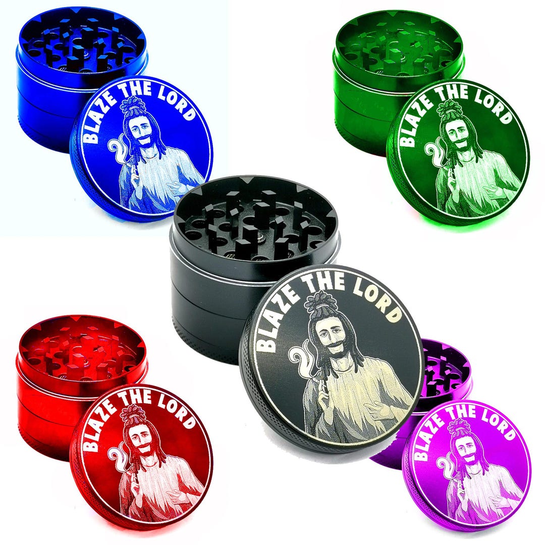 Jesus Blaze the Lord Grinder Meme Funny Parody 50mm 4 Part Metal Herb ...