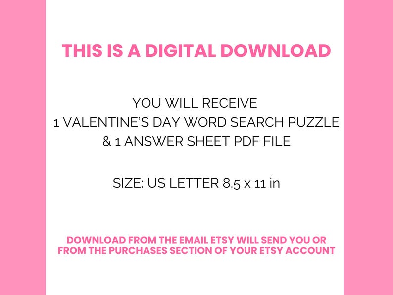 Valentine's Day Word Search Puzzle, Printable Valentine's Day Party ...