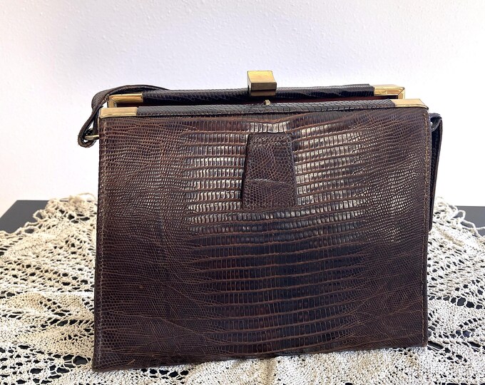 40s 50s Brown Alligator Leather Purse - Etsy