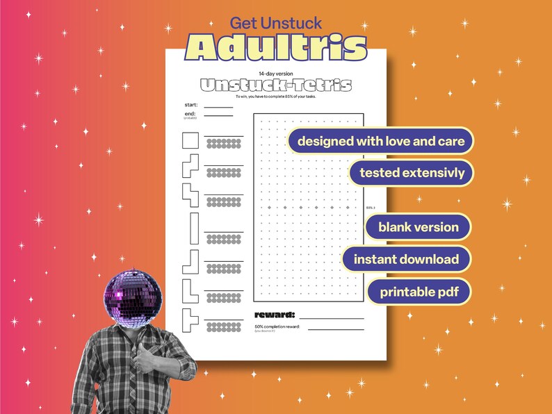 Tetris Habit Tracker for 2 Weeks, Printable Journal Page, Selfcare ...