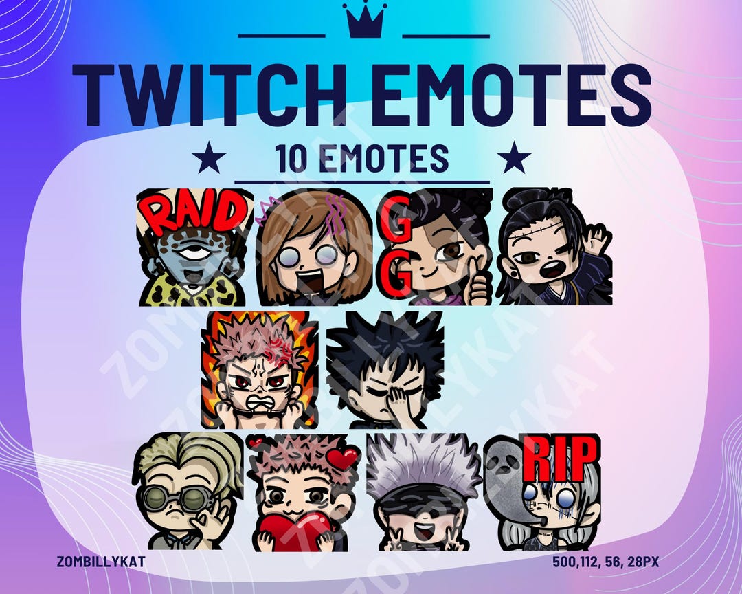Twitch, Emotes, Emote, Pack of 10, Discord, Youtube, Stream, Streaming ...