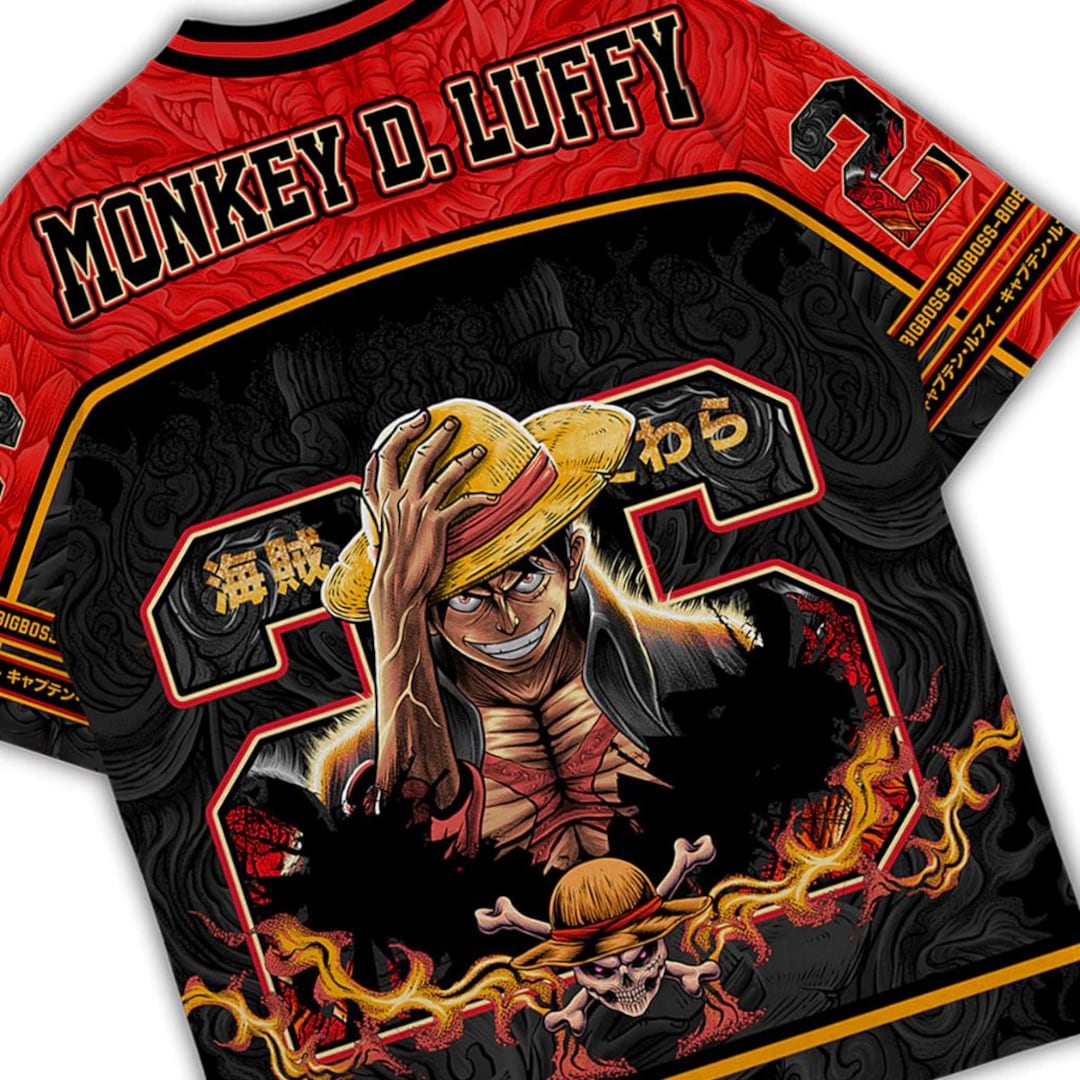 Monkey D Luffy Baseball Jersey | One Piece Anime Cosplay, Custom Name ...