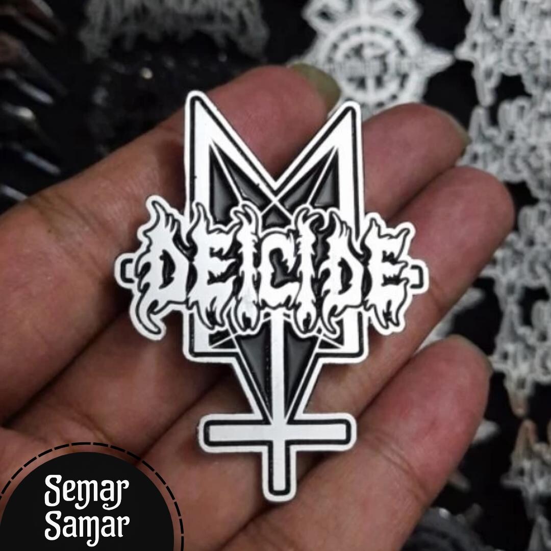 Deicide Logo Enamel Pin | Death Metal Band Logo Pin for Kutte or Battle ...