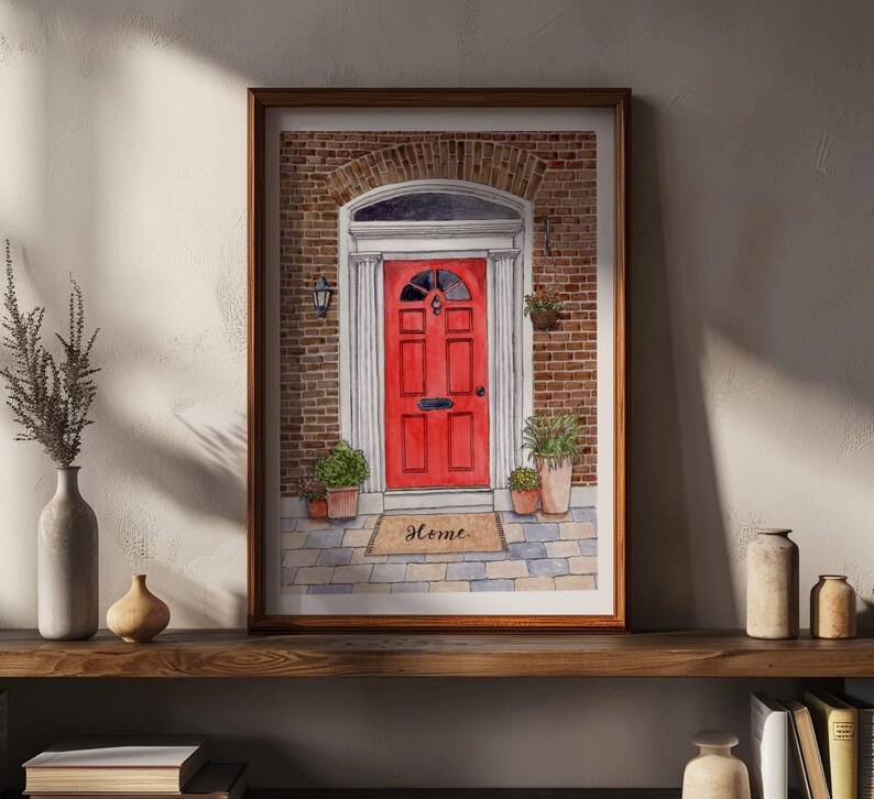 Wall Art for New Home Owner, Red Door Art Print (digital Download ...