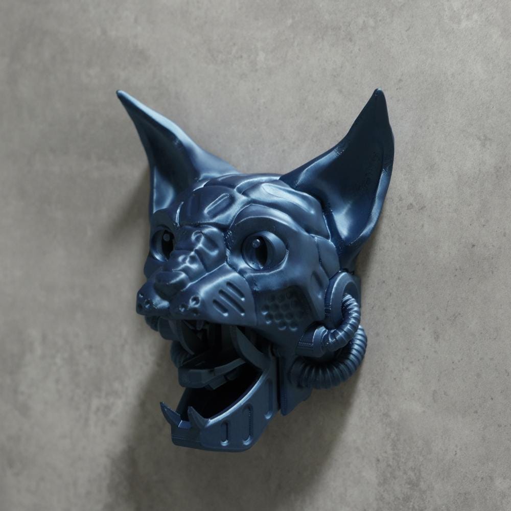 Cyber Cat Headphone Holder – Movable Jaw & Retractable Teeth | 3D ...