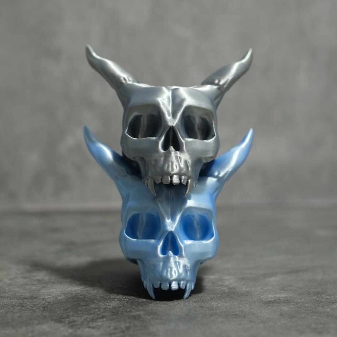 Demon Skull Head, Gothic Home Decor | Spooky Decorer | 3D Printed Demon ...