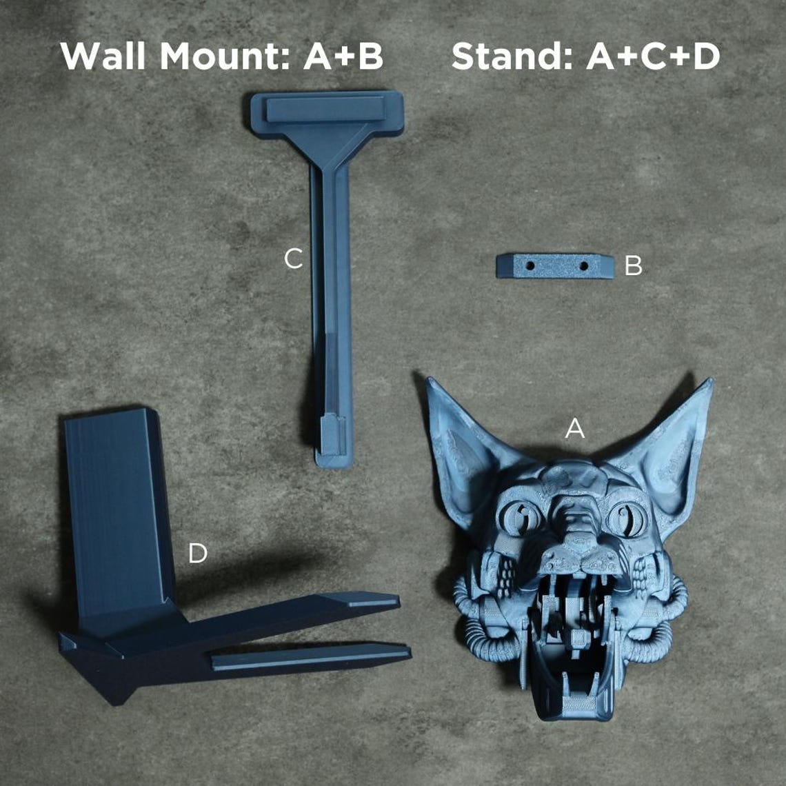 Cyber Cat Headphone Holder – Movable Jaw & Retractable Teeth | 3D ...