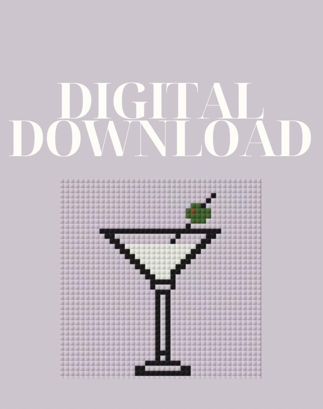 Martini Glass Needlepoint Design - Etsy