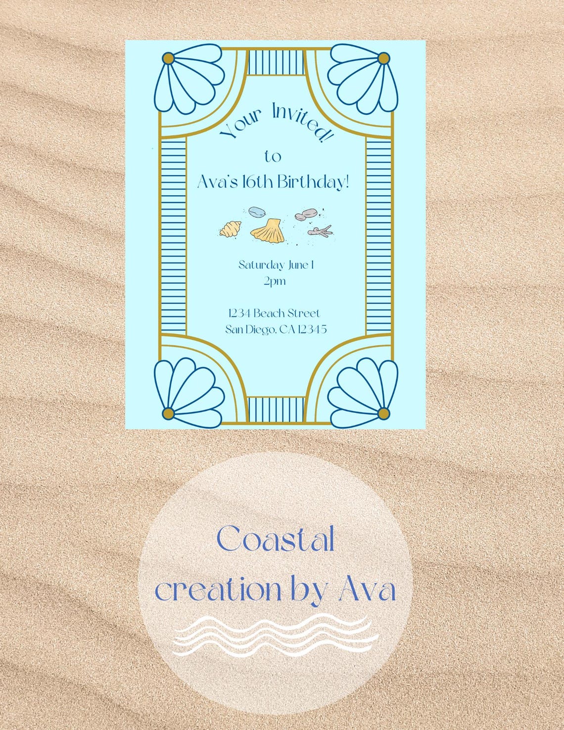 Invitations for Birthdays, Parties, and Events! Coastal Creations Great ...
