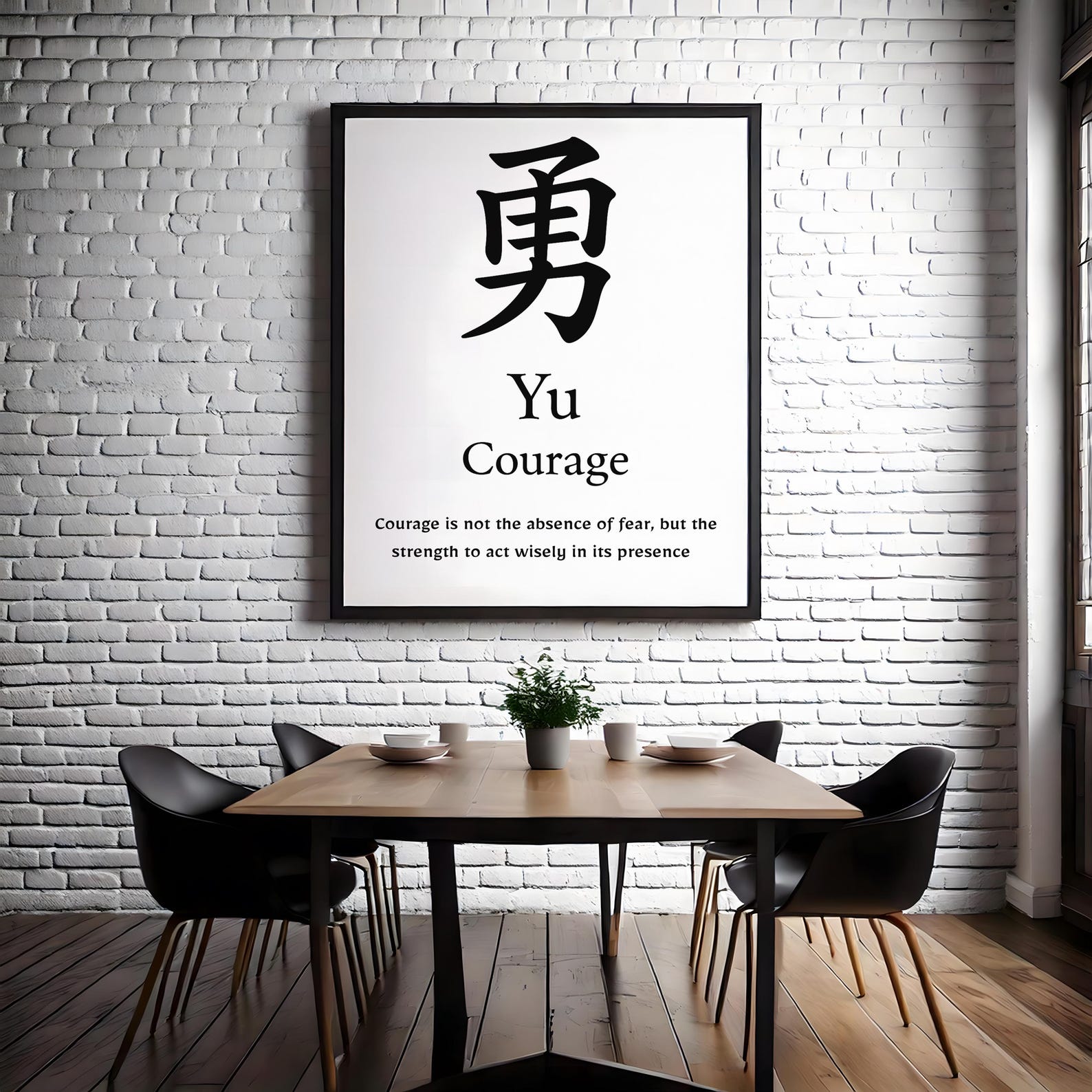 Courage Kanji Calligraphy Art: Japanese Bushido Decor (digital Download ...