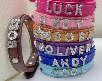 Bling Personalized Dog Cat Pet Adjustable Collar Customized Name Tag ...