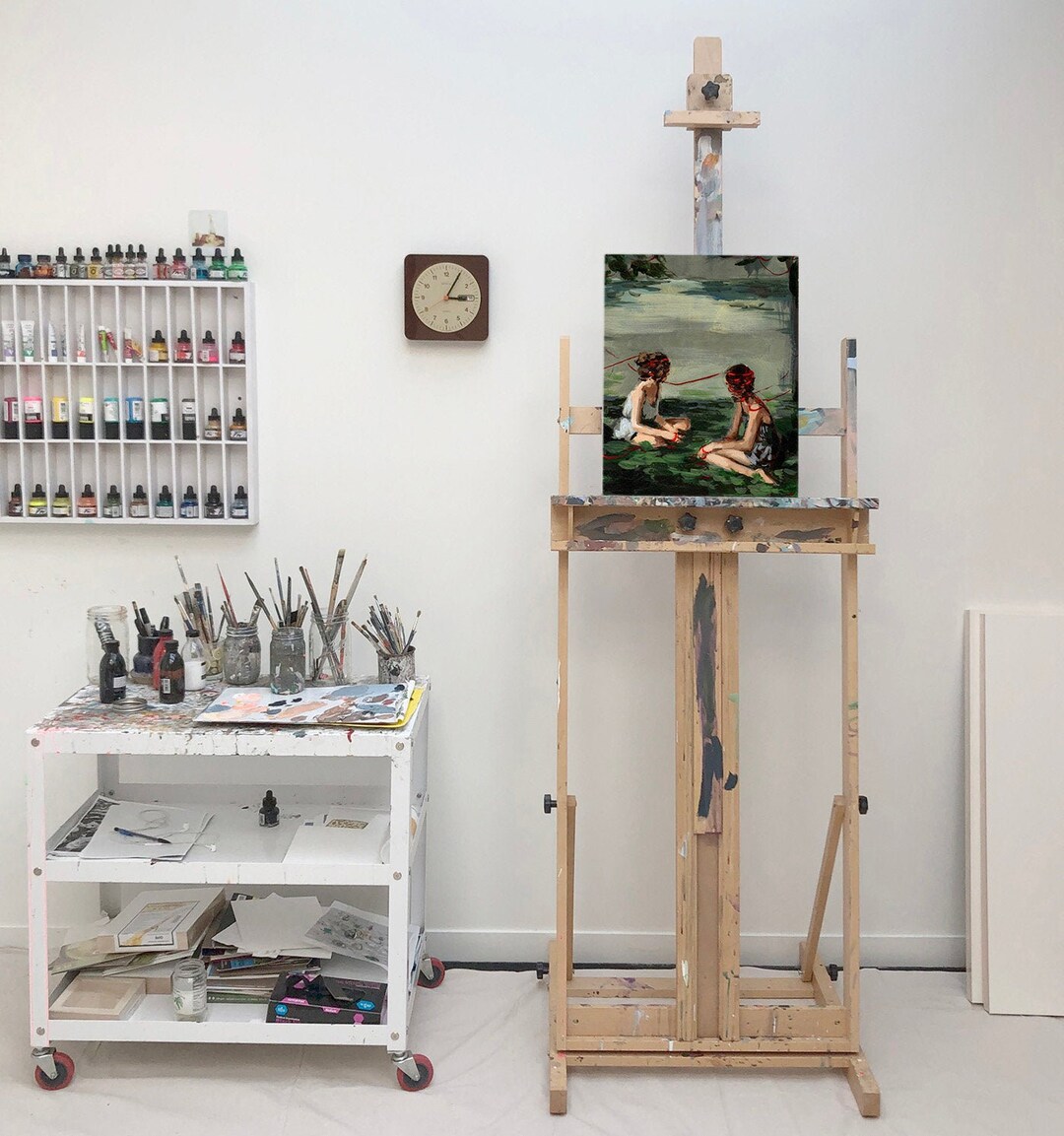 CANVAS Wall Art . Red Ribbon . Ready to Hang . Gallery Stretched ...