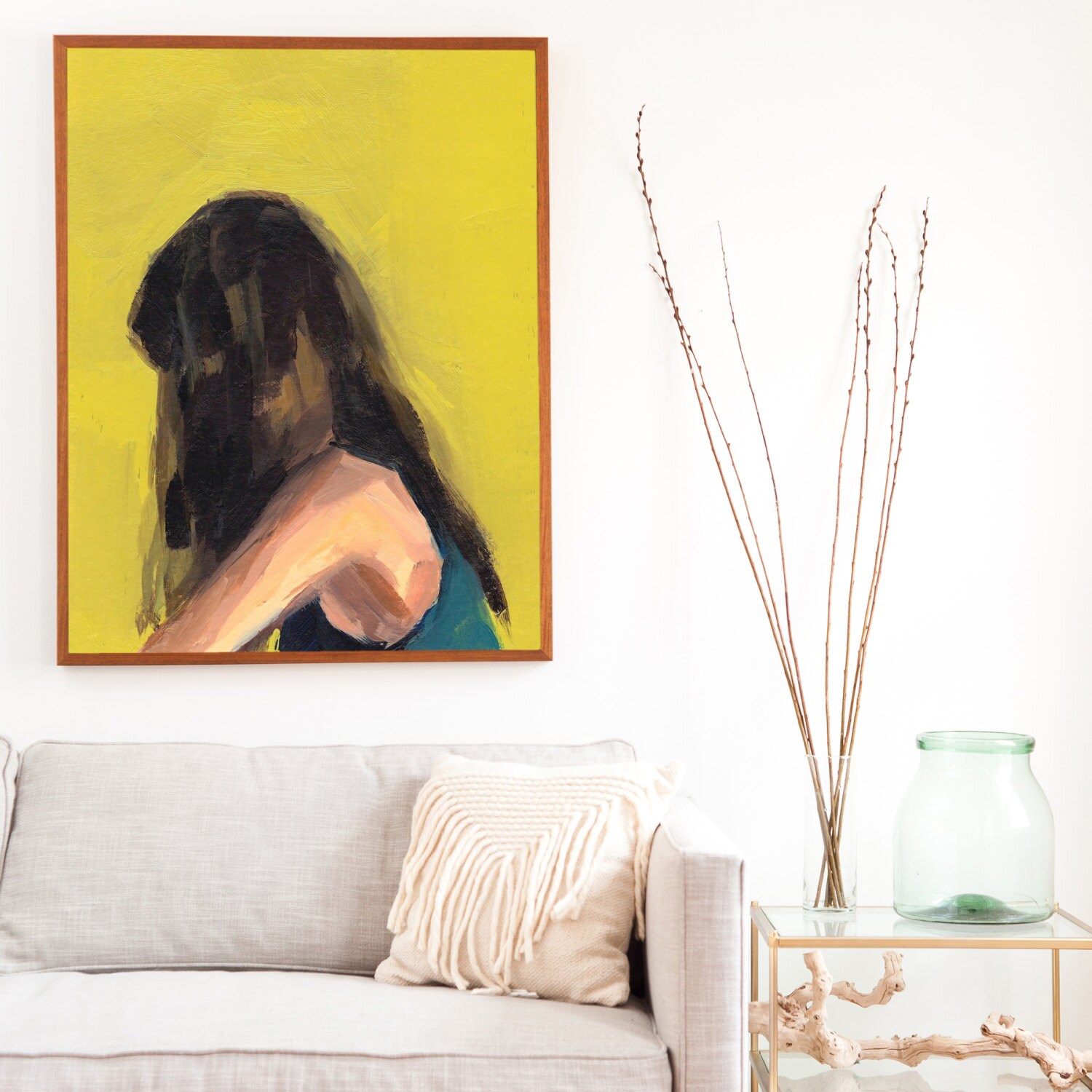 Portrait in Yellow . Giclee Art Print - Etsy