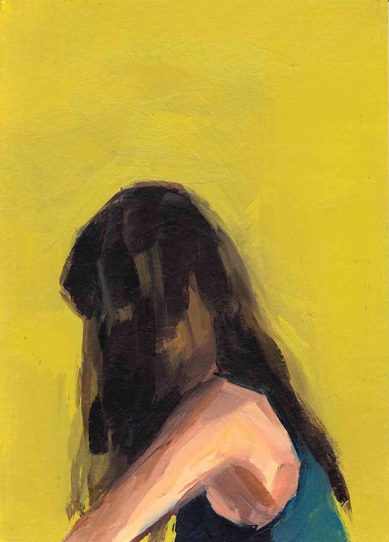Portrait in Yellow . Giclee Art Print - Etsy