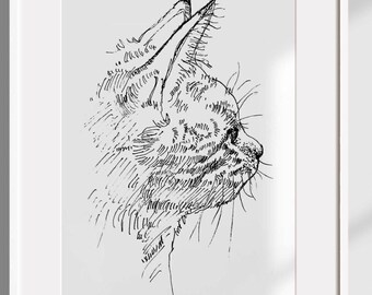 Cute Cat Pencil Sketch Digital Download - Etsy UK