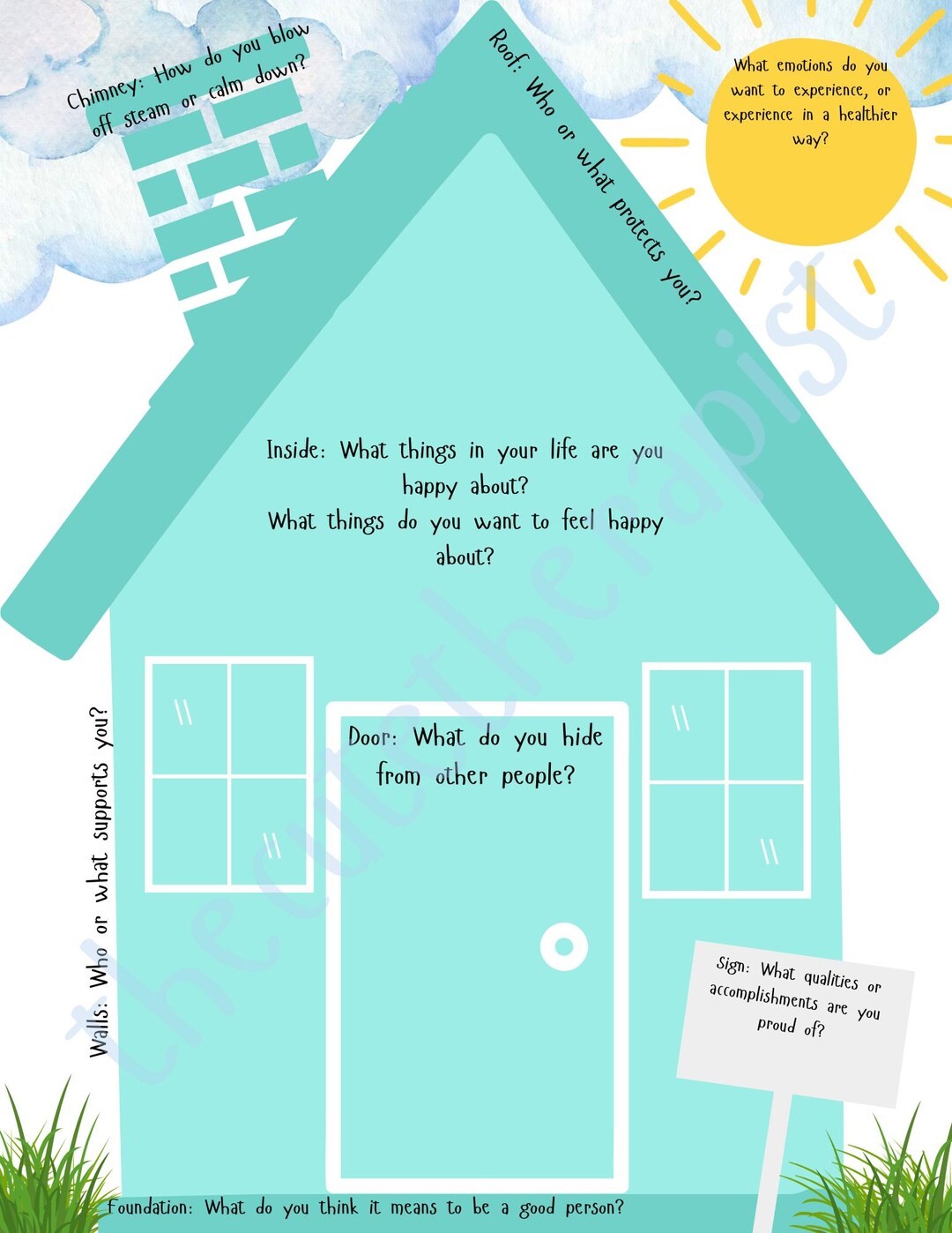 DBT House Worksheet - Etsy