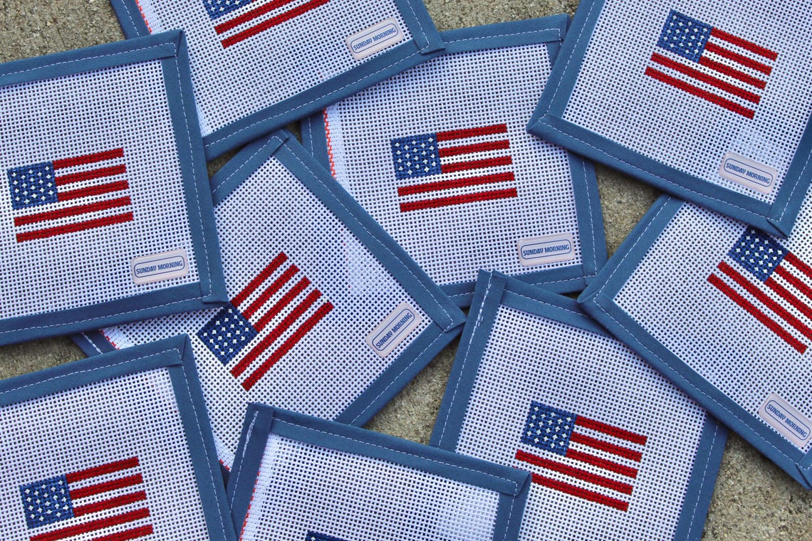 Mini American Flag Needlepoint Canvas - Etsy