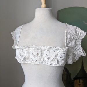 Antique 1910s 1920s Heart Motif Filet Crochet Yoke - Etsy