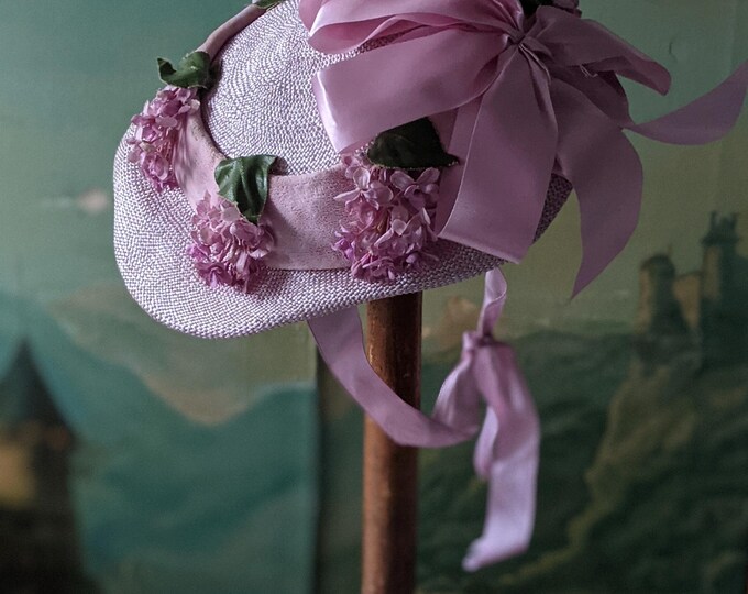 Vintage 1940s Lilac Straw Ribbon Hat - Etsy