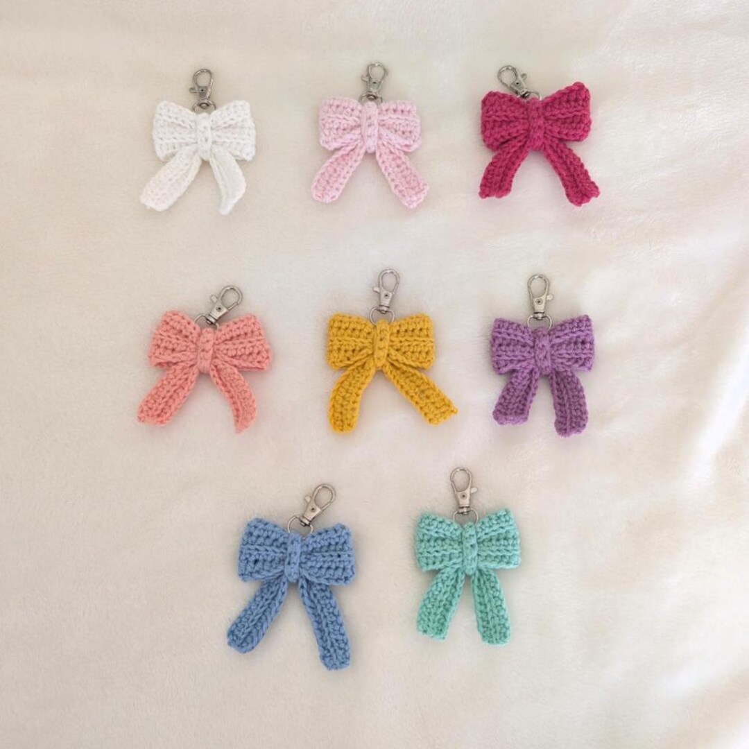 Crochet Bow Keychains - Etsy