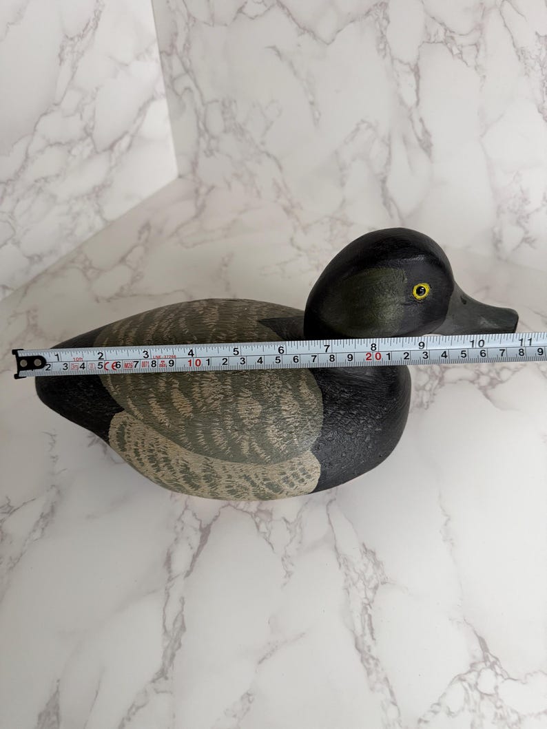 Hand-carved Hand-painted Bluebill Duck Decoy Vintage Wooden Duck Folk ...