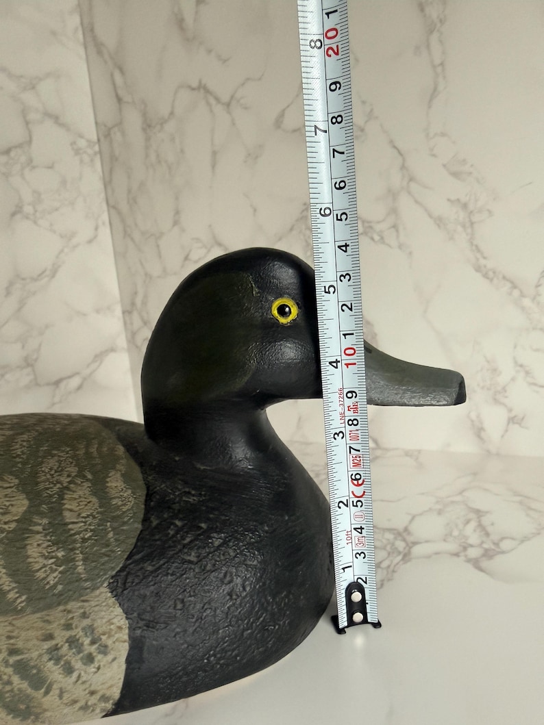 Hand-carved Hand-painted Bluebill Duck Decoy Vintage Wooden Duck Folk ...