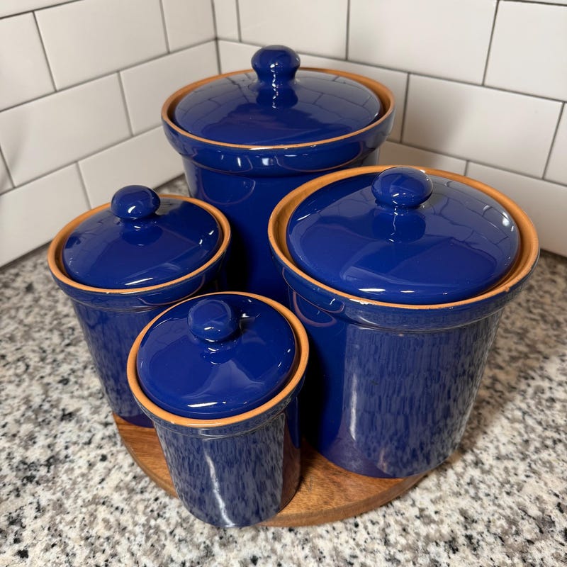 Blue Canisters - Etsy