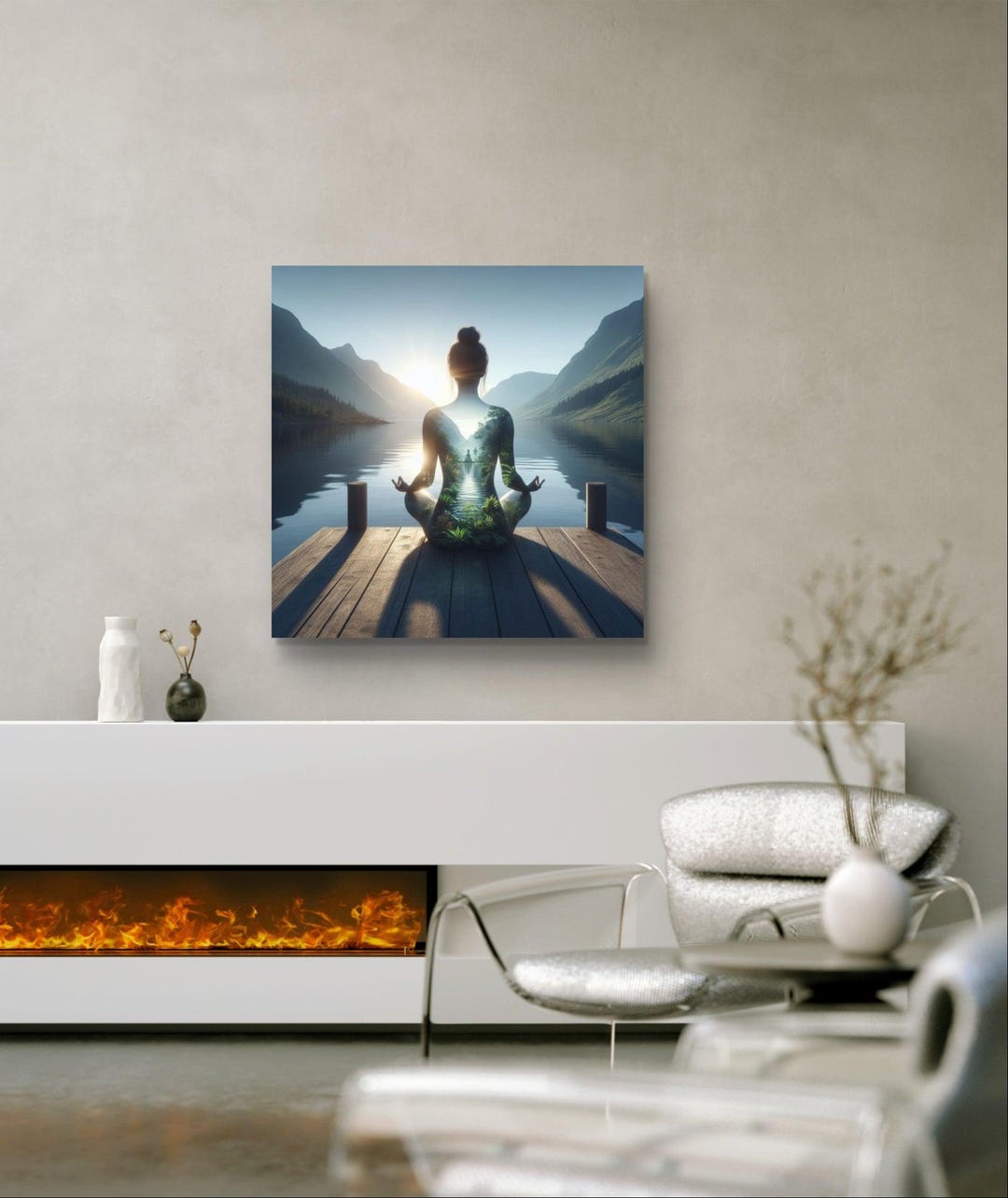 Yoga Meditation Mural - Etsy