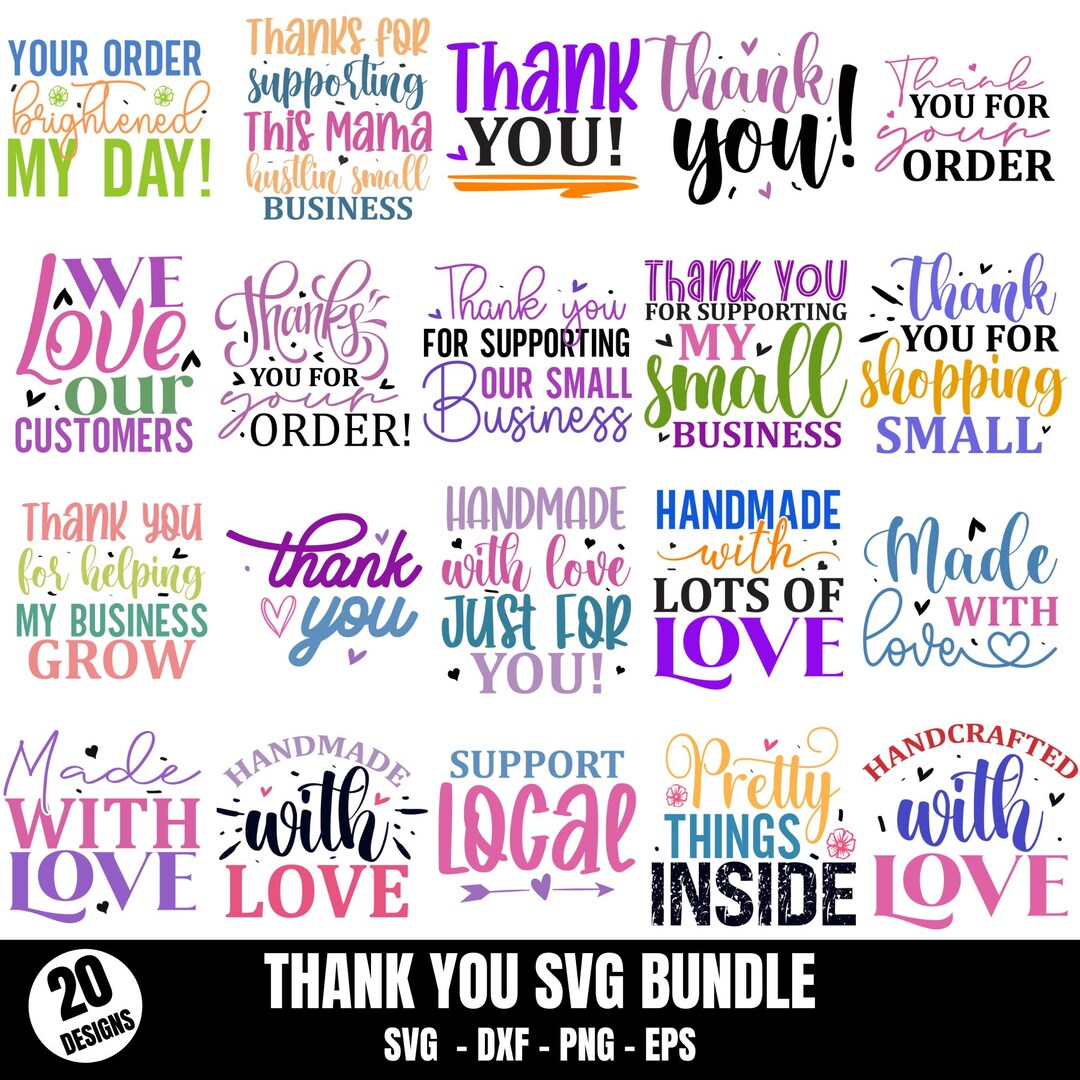 Thank You SVG Bundle: Gratitude Designs (digital Download) - Etsy