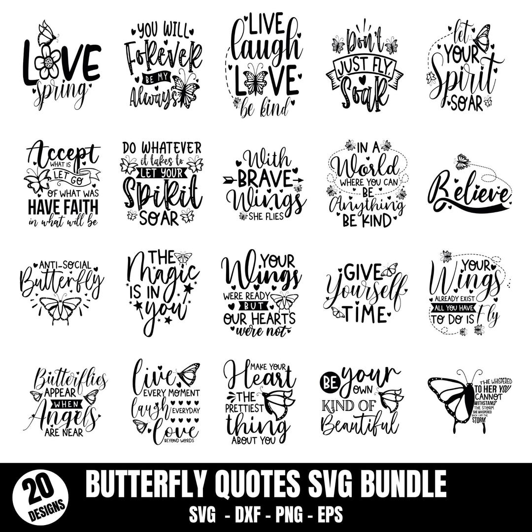 Butterfly Svg,butterfly Quotes Svg, Inspirational Butterfly Svg ...