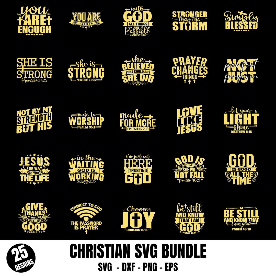 Christian SVG Bundle: Faith-based Designs (25 Files) - Etsy