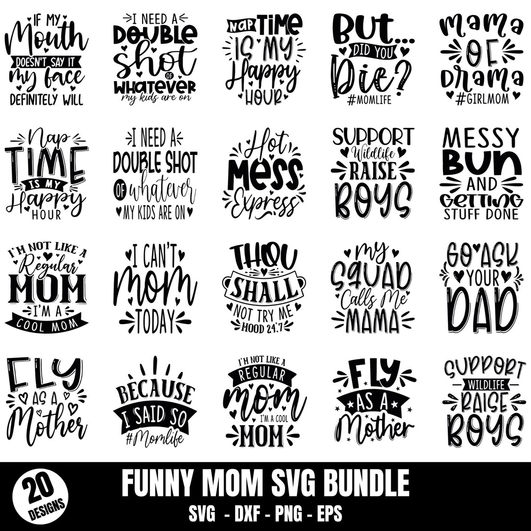 Funny Mom Svg Bundle, Funny Mom Svg, Mom Svg, Mom Quote Svg, Mom ...