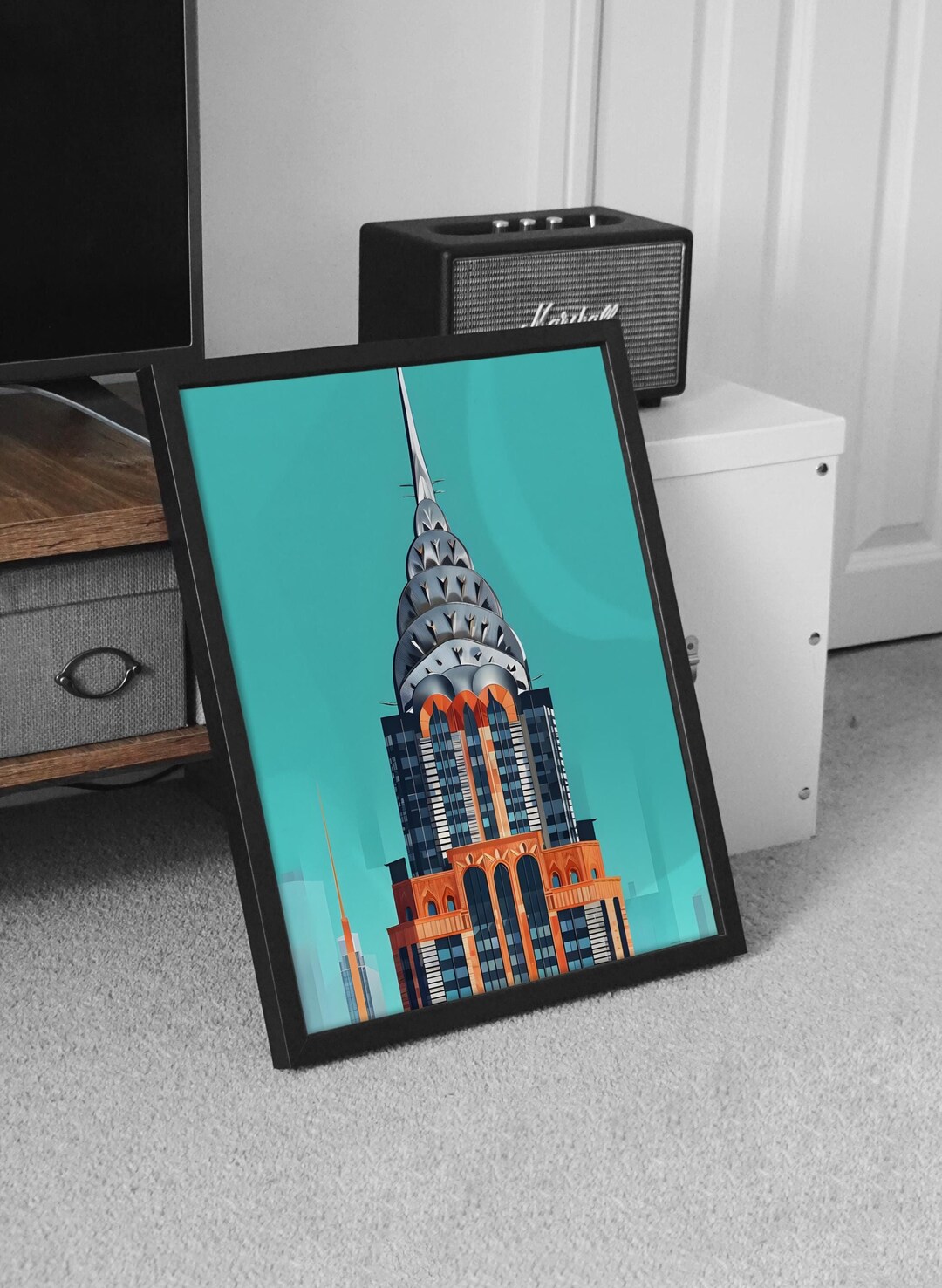 Iconic Chrysler Building Printable, New York City Skyline, Manhattan ...