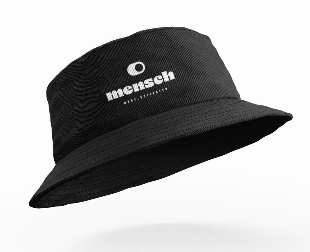 MENSCH Mode Activated Bucket Hat | Funny Jewish Hat for Men or Women ...