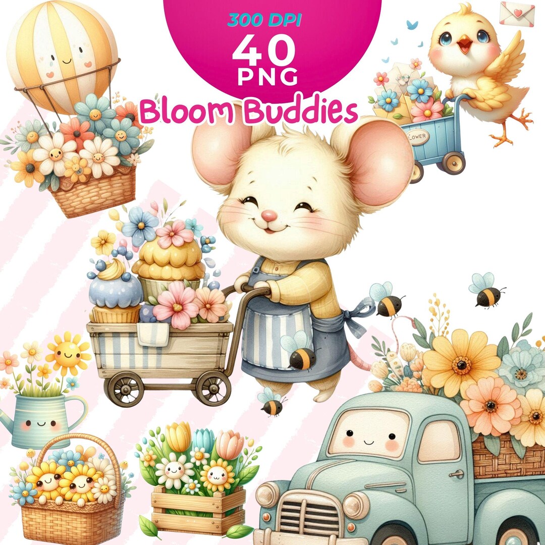 Spring Animal Clipart for Teachers : Garden Helpers Classroom Decor - Etsy