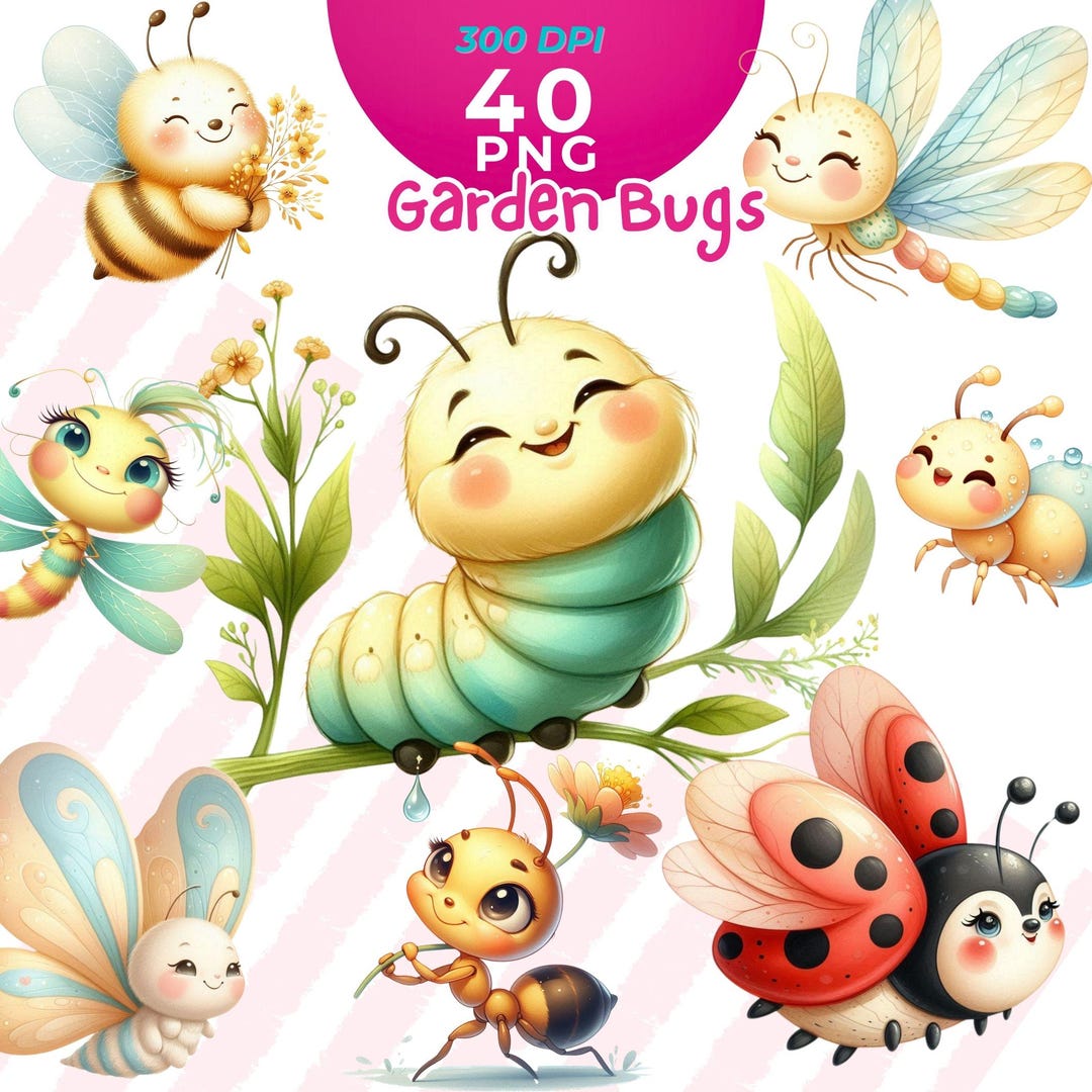 Garden Bug Clipart for Teachers : Whimsical Spring Nature Classroom ...