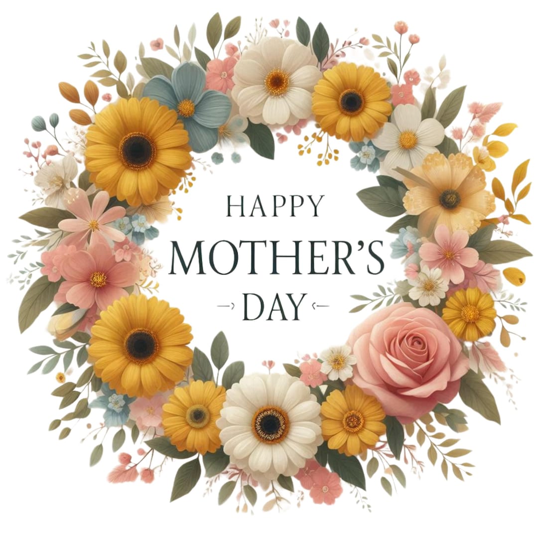Mother’s Day Floral Wreath Clipart PNG | 20 Spring Flower Clipart ...