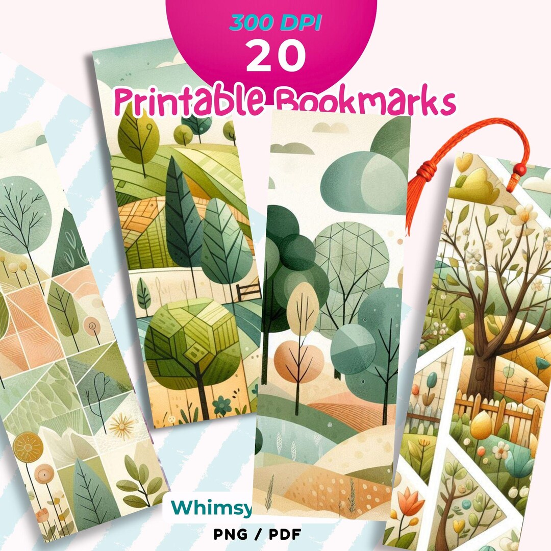 Mindfulness Printable Bookmarks: Calm Forest Self-care Reading Markers ...