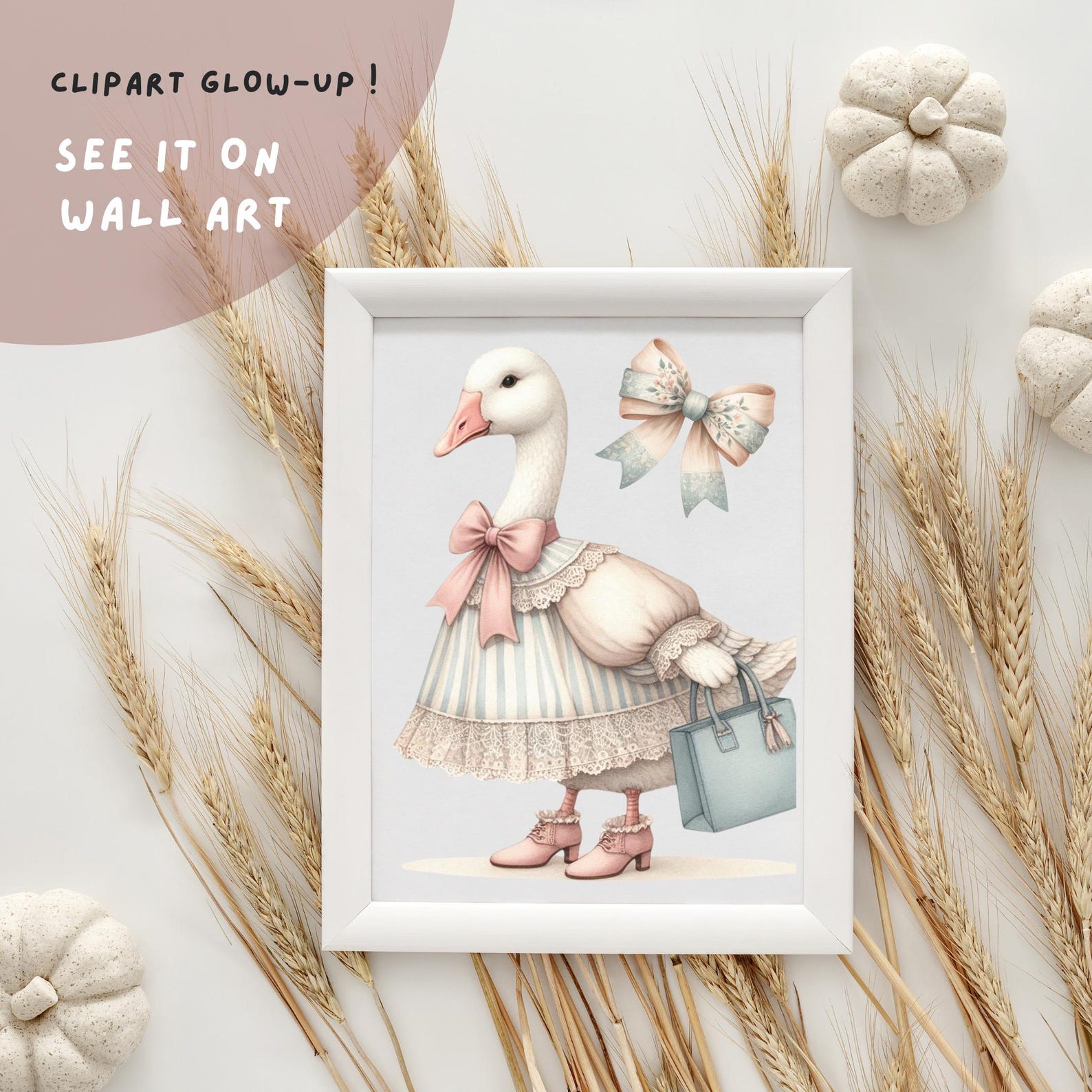 Vintage Goose Clipart PNG Set | Dressed Goose Illustration Bundle ...