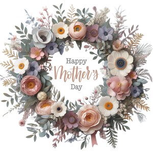 Mother’s Day Floral Wreath Clipart PNG | 20 Spring Flower Clipart ...