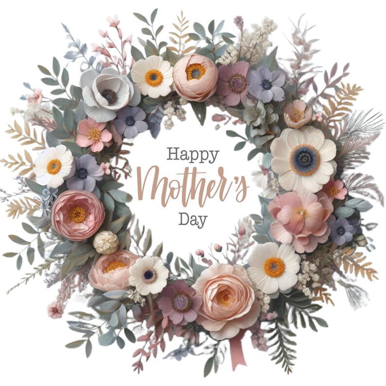 Mother’s Day Floral Wreath Clipart PNG | 20 Spring Flower Clipart ...