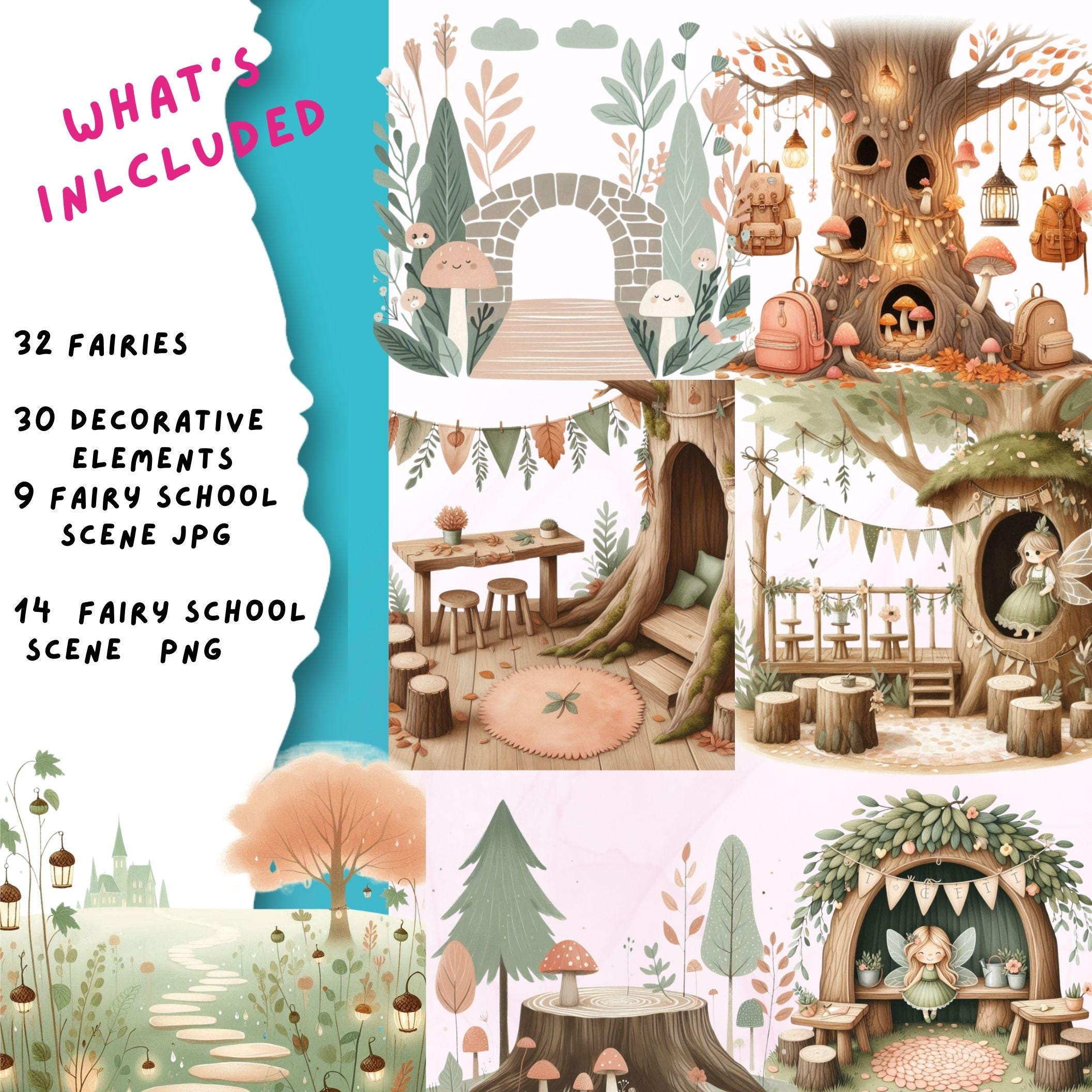 Fairy Classroom Clipart Set | 86 PNG JPG Back to School Fairy ...